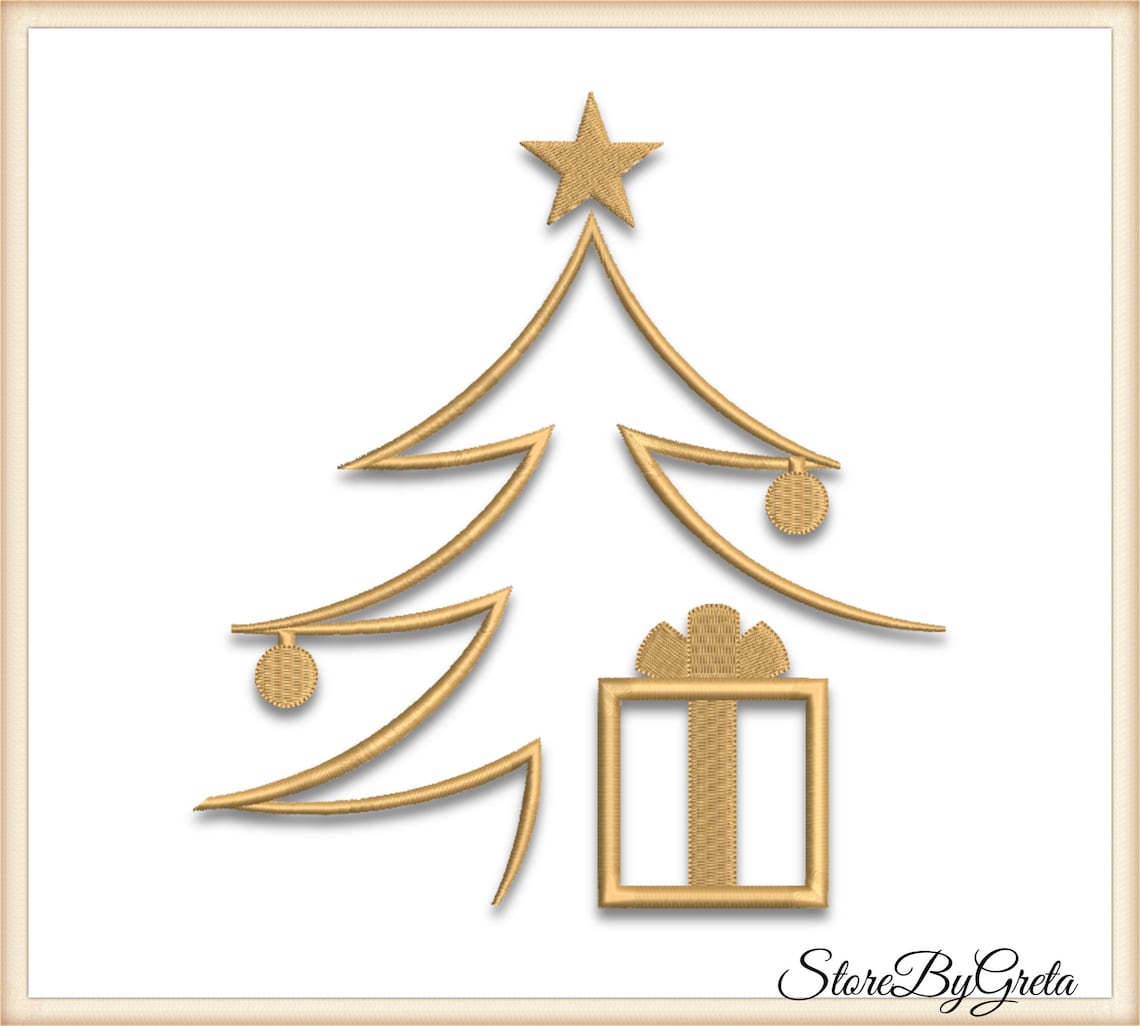 Christmas Embroidery Machine Design Tree Pes Instant Digital | Etsy