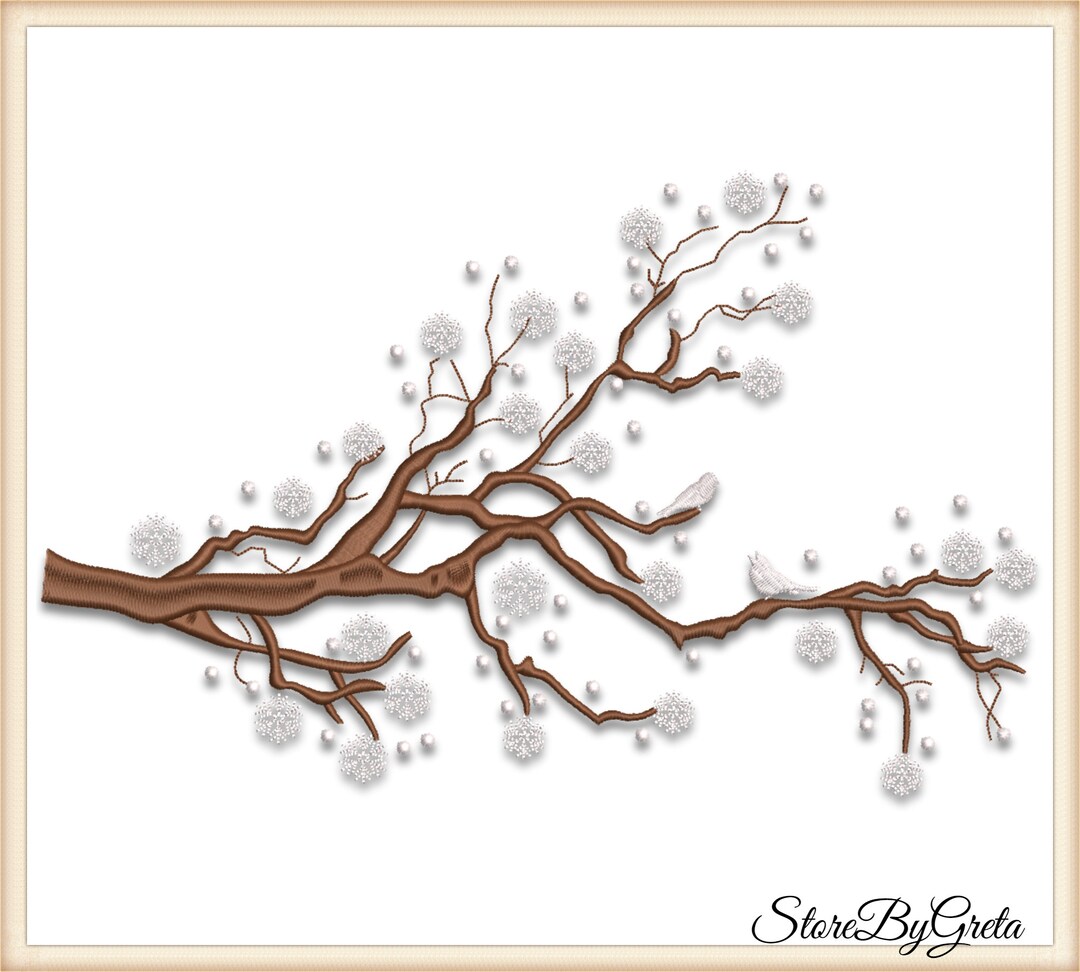 Embroidery Design Pes Winter Branch Instant Digital Download - Etsy