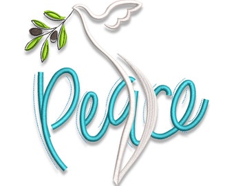 9 Sizes Dove Embroidery Designs, Peace Embroidery Design, Machine ...