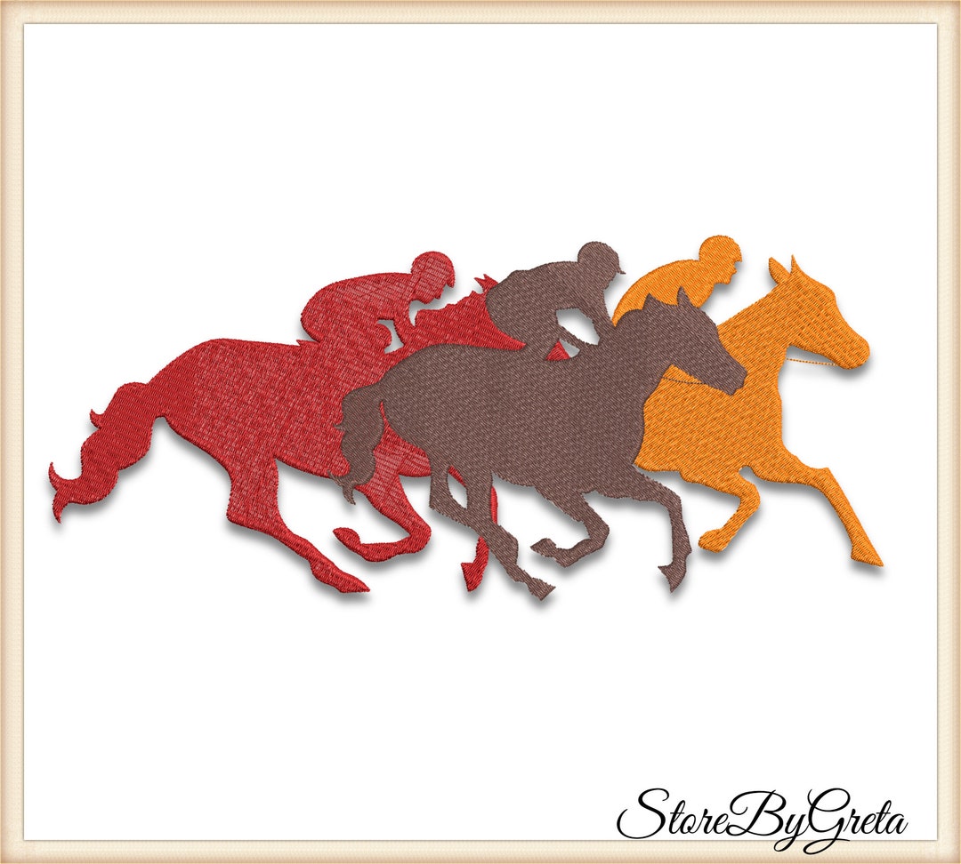 Horse Racing Embroidery Machine Designs Pes Instant Digital Download - Etsy