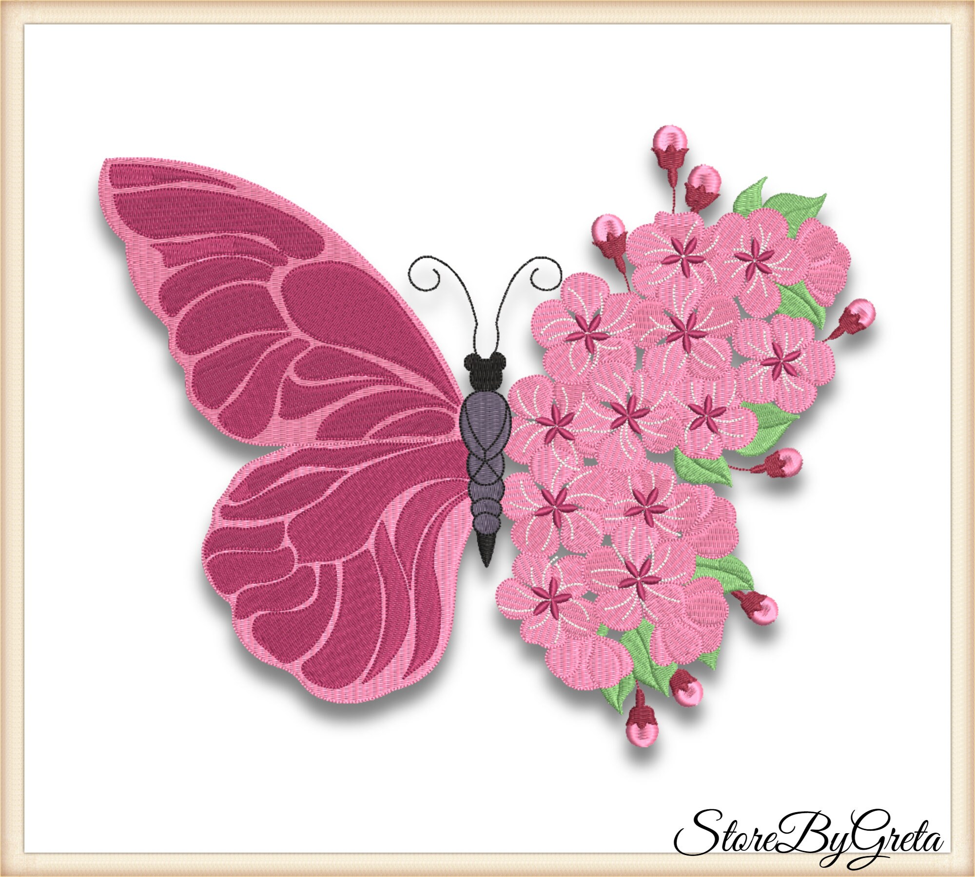 Butterfly Embroidery Design Pes Flower Machine Instant Digital | Etsy