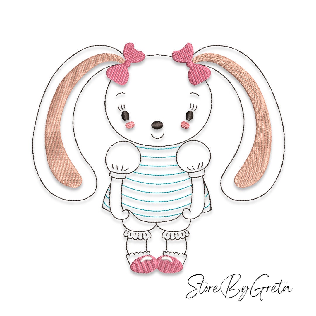 Cute Bunny Embroidery Machine Design Pes Instant Digital Download - Etsy