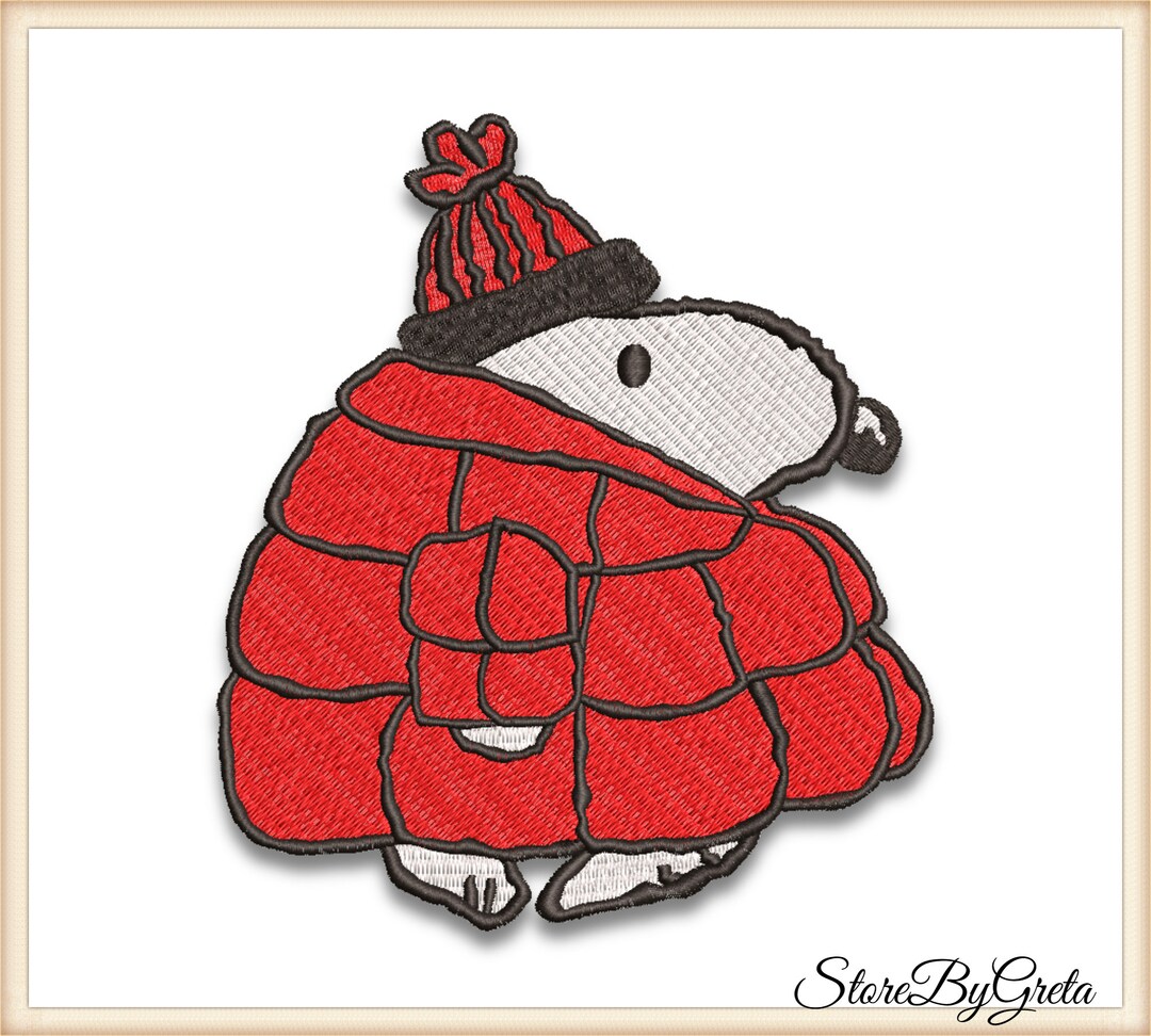 Peanuts Dog Embroidery Machine Design Pes Winter Christmas Instant ...