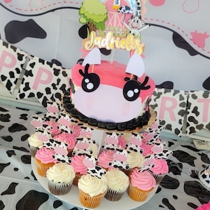 Topper pastel vaca Lola / topper personalizado /Ideas de fiesta ...