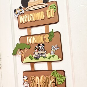 Safari Welcome Sign | Door Hanging Sign | Mickey Mouse Door Hanger ...