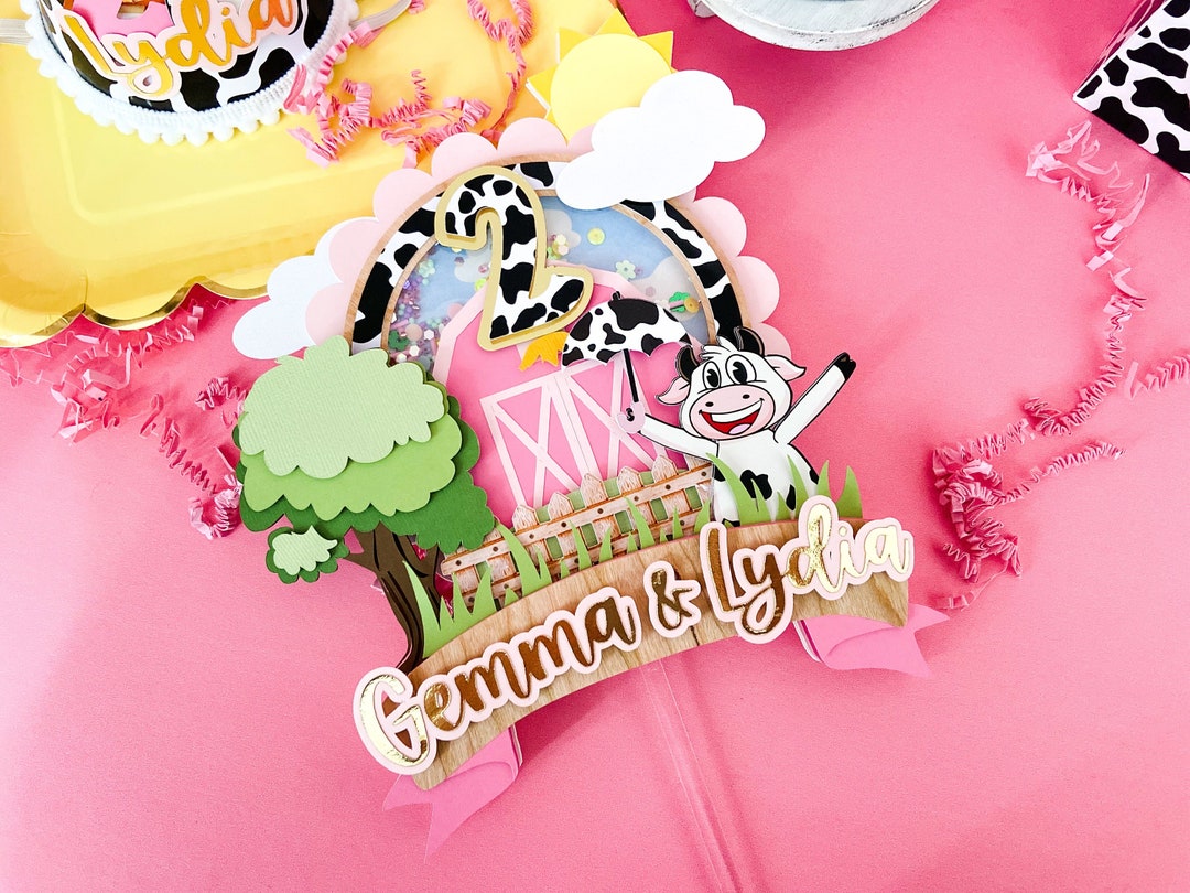 Vaca Lola Cake Topper | Personalized Topper |party Ideas | Farm Theme Birthday | La Vaca Lola ...