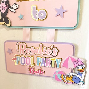 Pool Party Welcome Sign | Door Sign | Minnie Mouse Pool Party | Party ...