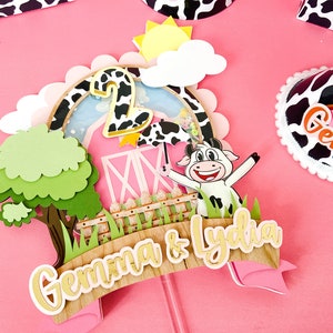 Topper pastel vaca Lola / topper personalizado /Ideas de fiesta ...