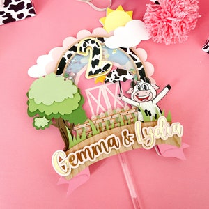 Topper pastel vaca Lola / topper personalizado /Ideas de fiesta ...