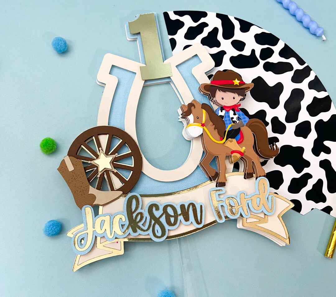 Cowboy Cake Topper | Cowboy Party | Vaquero Party | Farm Birthday ...