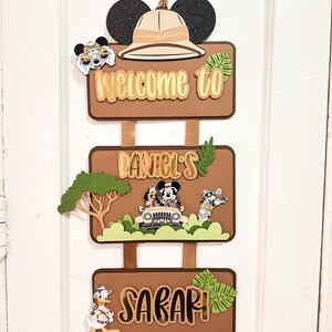 Safari Welcome Sign | Door Hanging Sign | Mickey Mouse Door Hanger ...