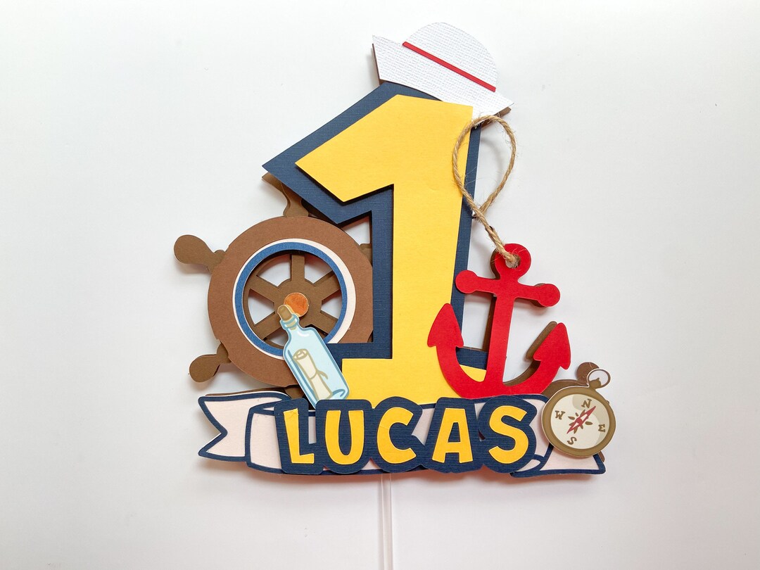 Nautical Cake Topper Sea Theme Birthday Sailboat Theme Birthday First ...