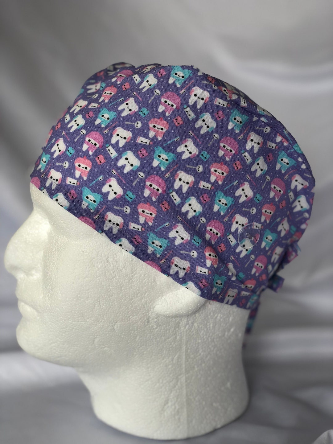 Dental Winter Teeth in the Snow Lilac/blue/pink Scrub Cap - Etsy