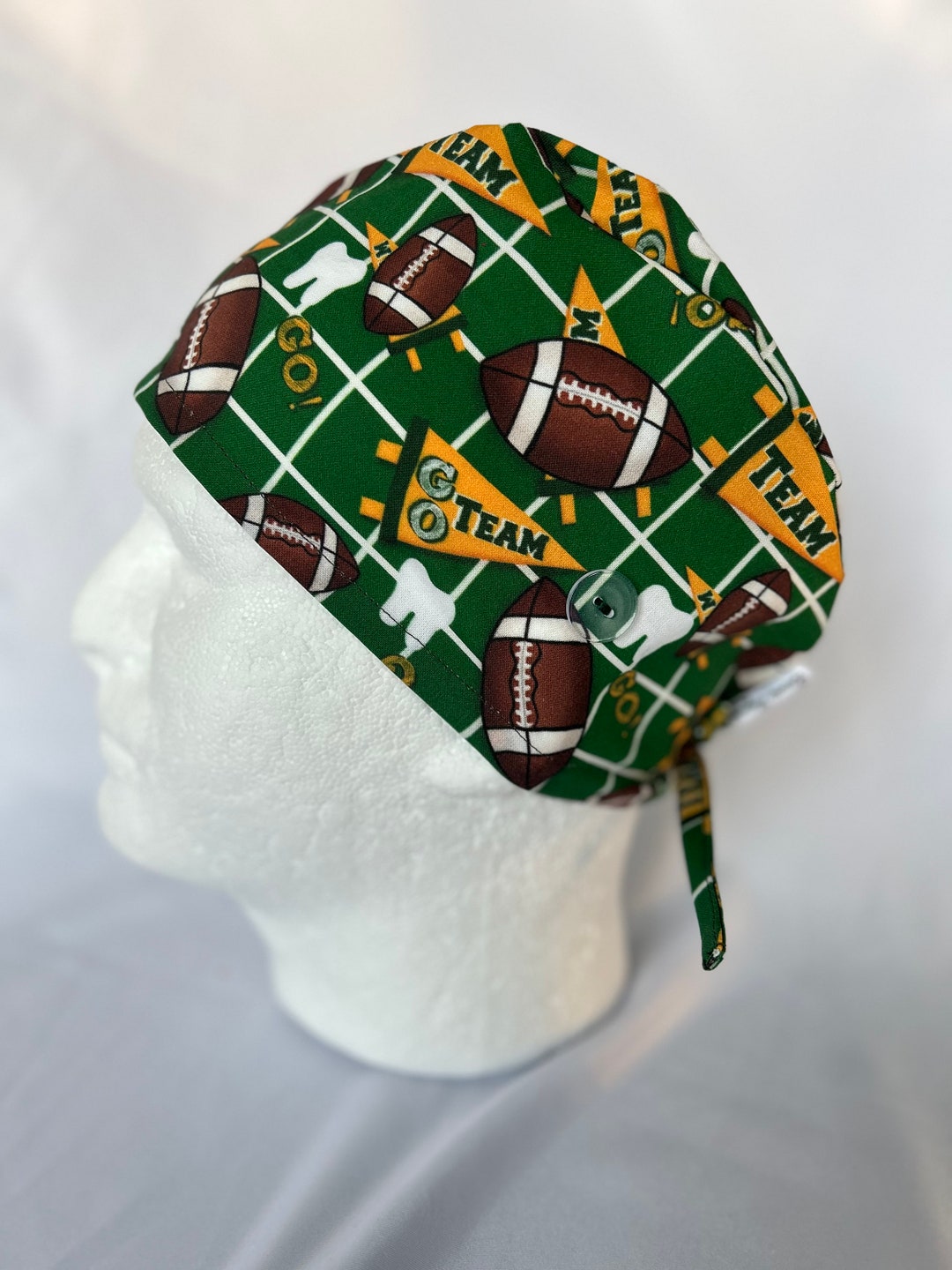 Teamwork at the Dentist With Football on Green Dental Scrub Cap - Etsy