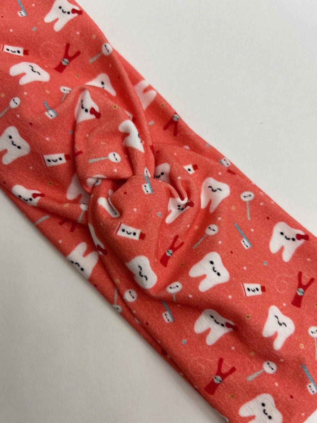 Happy Teeth & Friends on Salmon Color Dental Headband - Etsy