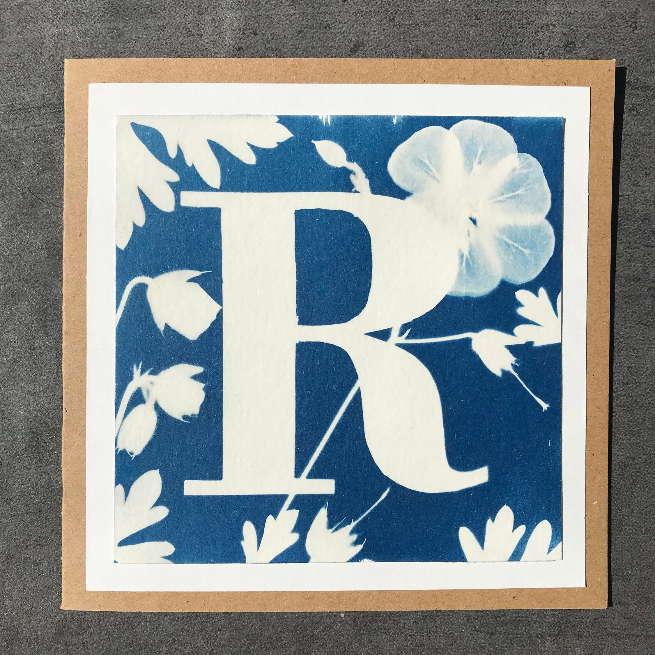 Personalised Unique Cyanotype Monogram - Etsy UK