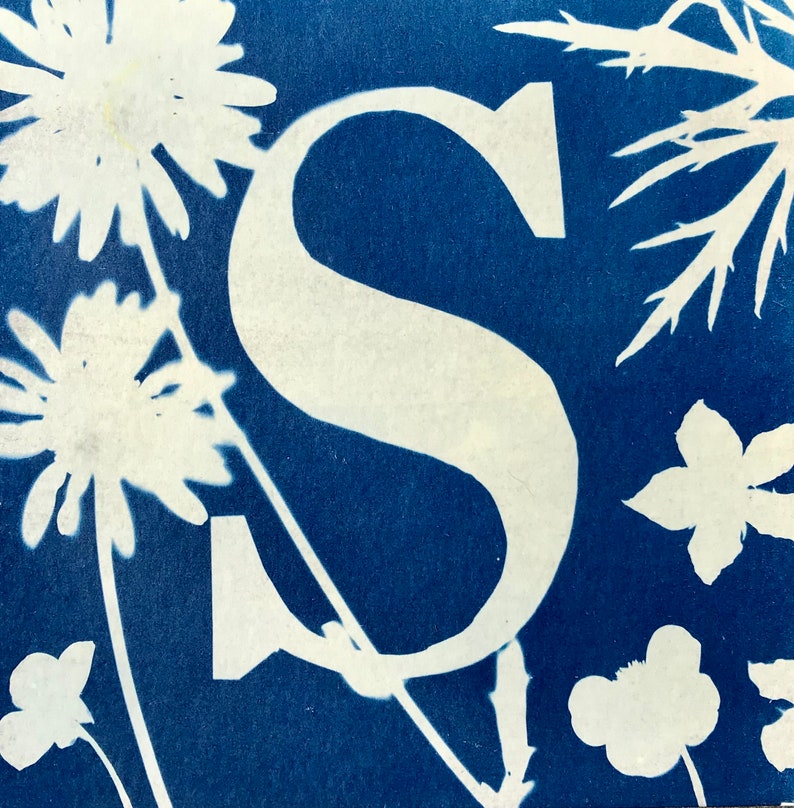 Personalised Unique Cyanotype Monogram - Etsy UK
