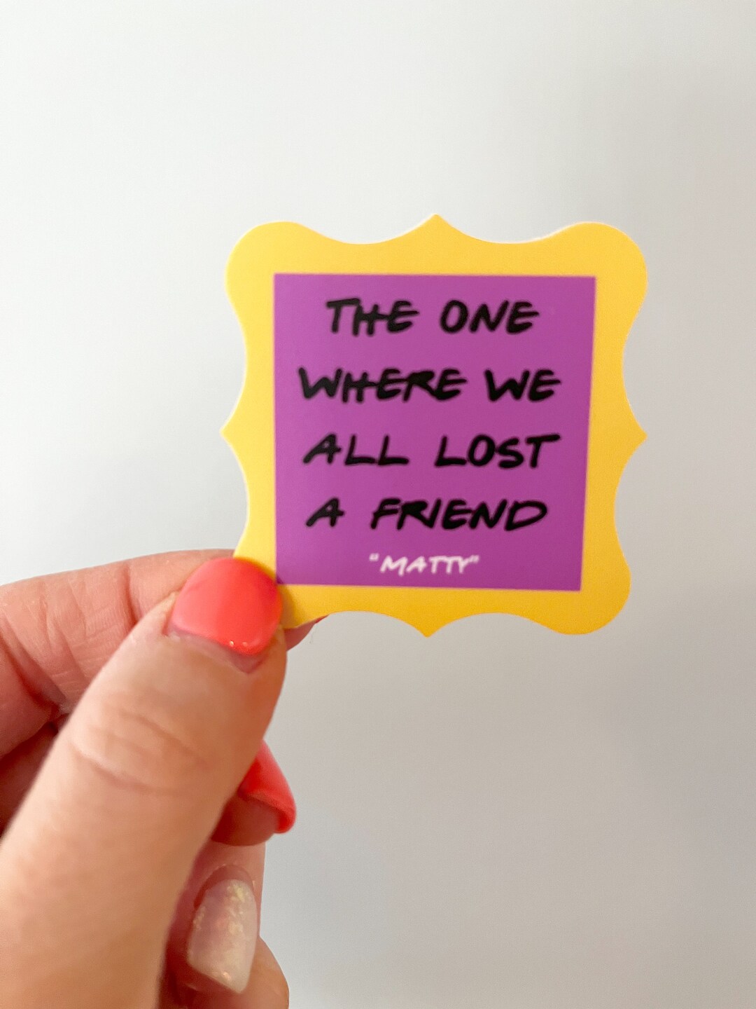 Matthew Perry Sticker, Chandler Bing, the One Where We All Lost A ...