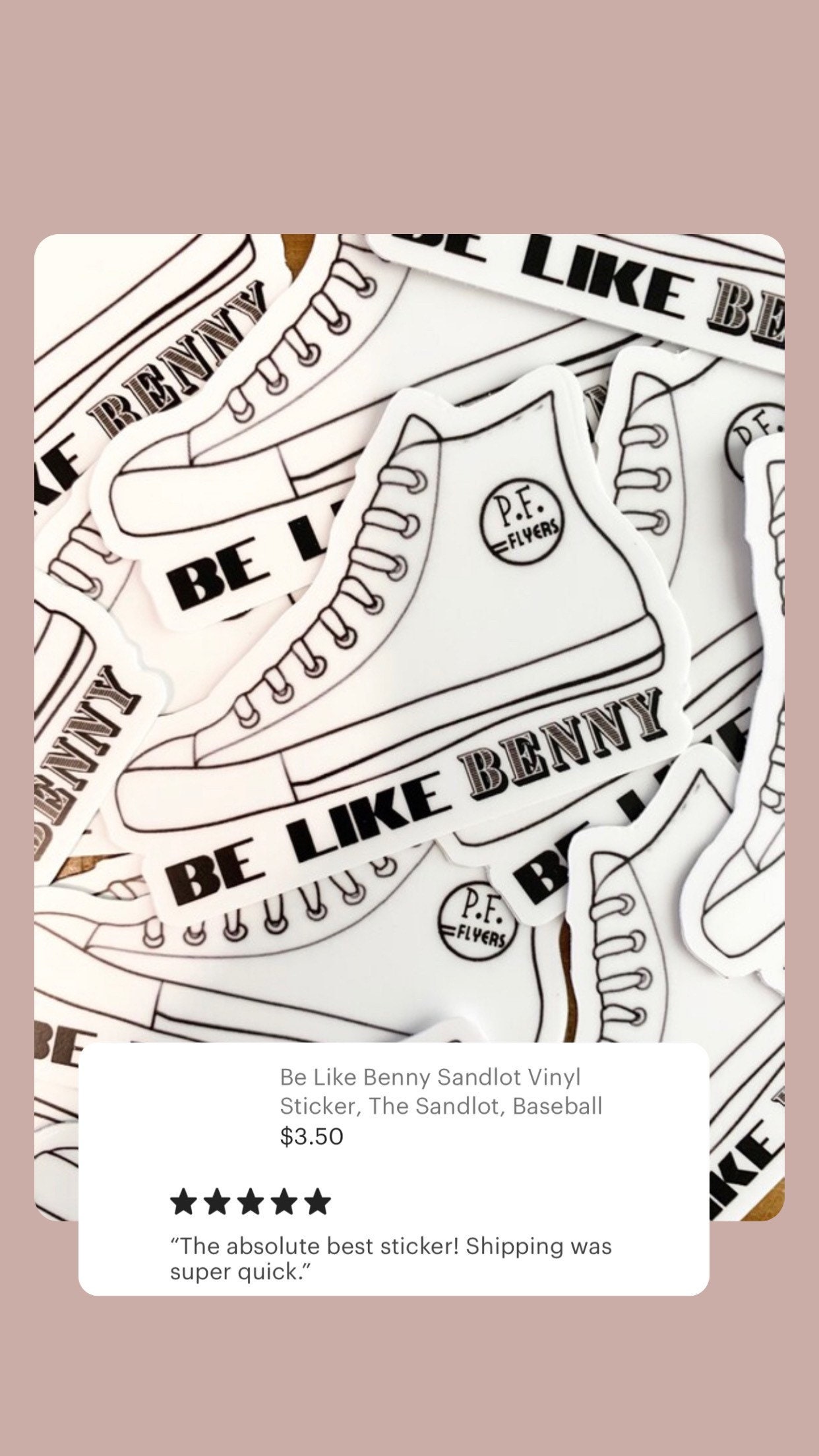 Be Like Benny Vinyl Sticker, the Sandlot Movie, Waterproof - Etsy