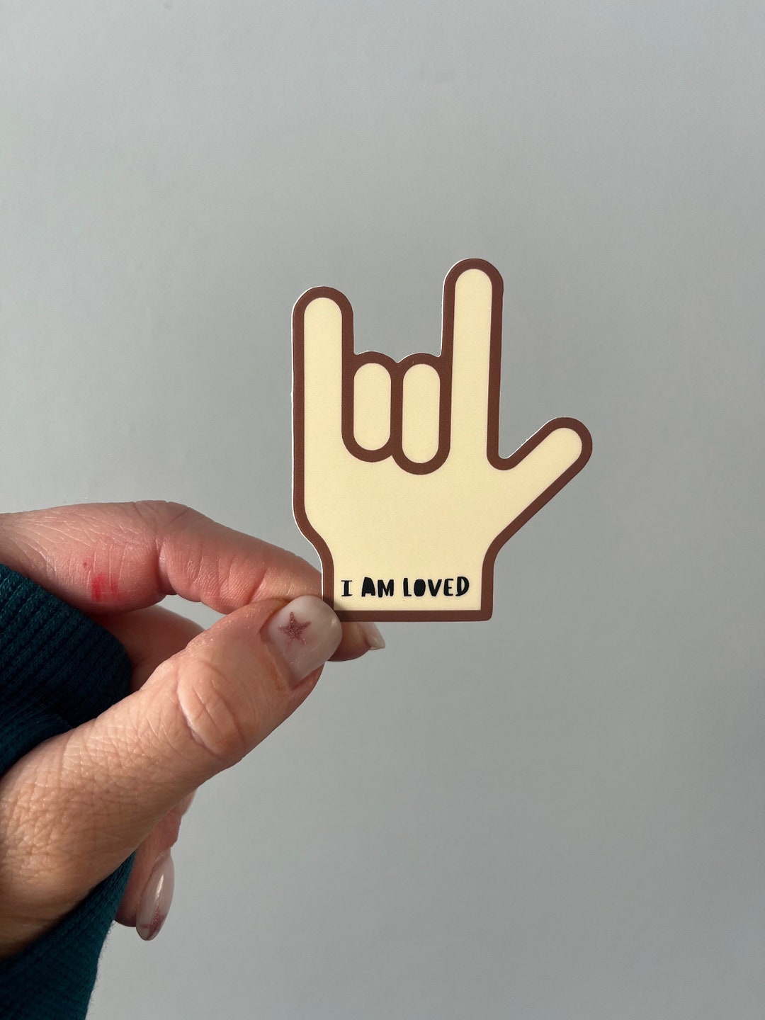 I Am Loved Vinyl Sticker, Sign Language Vinyl Sticker, Unique Gift ...