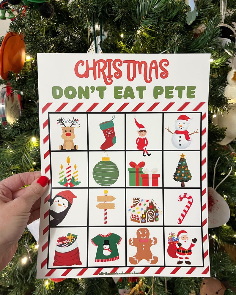 Christmas Don't Eat Pete Game, Printable Board (digital Download) - Etsy