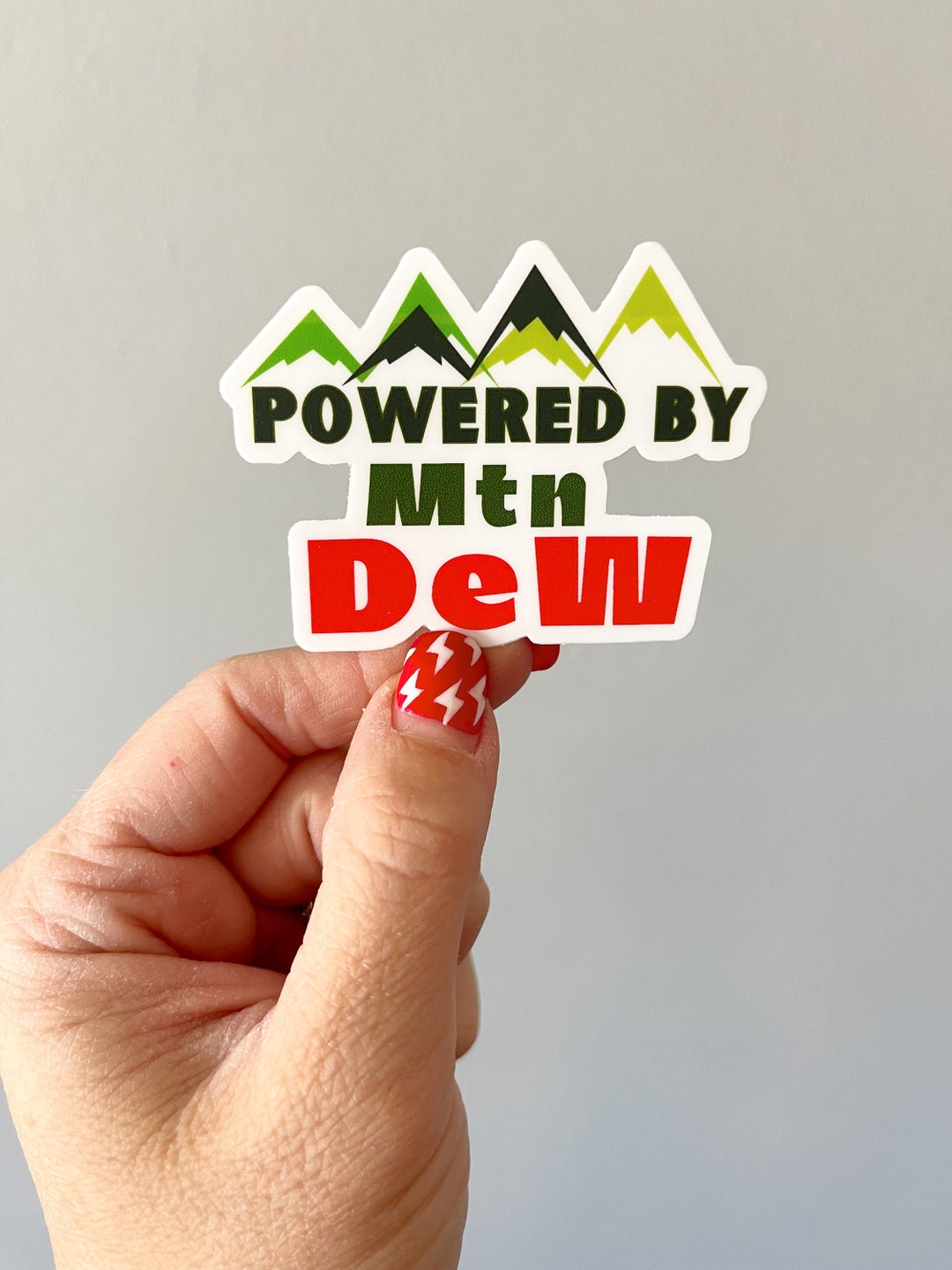 Mtn Dew Lover, Powered by Mtn. Dew , Soda Sticker, Mountain Dew Sticker ...