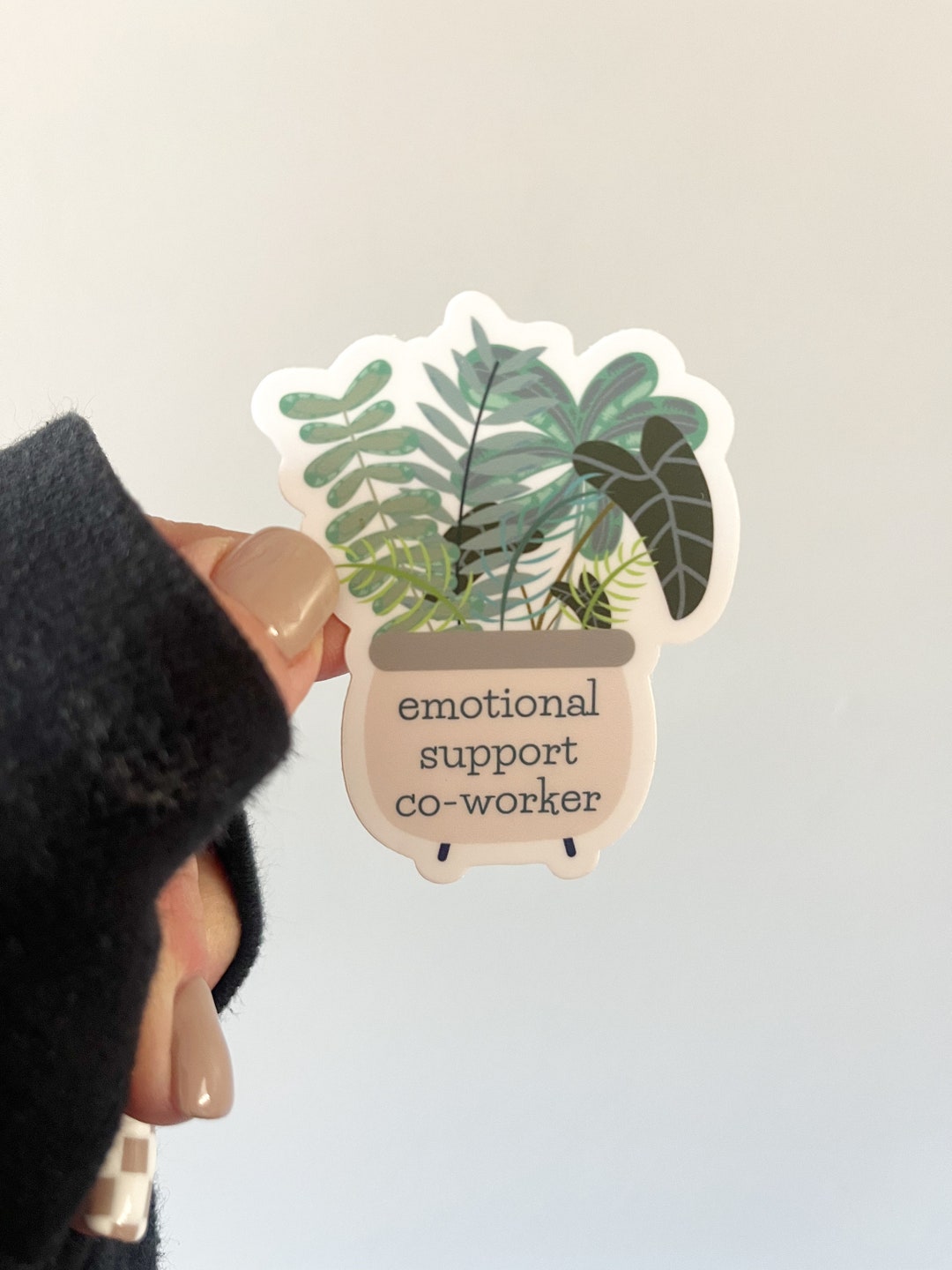 Emotional Support Co-worker Sticker, Plant Lover, Plant Lover Sticker ...