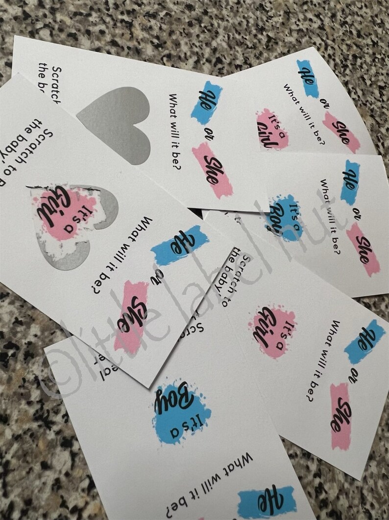 Gender Reveal Scratch Cards Pack of 5 - Etsy
