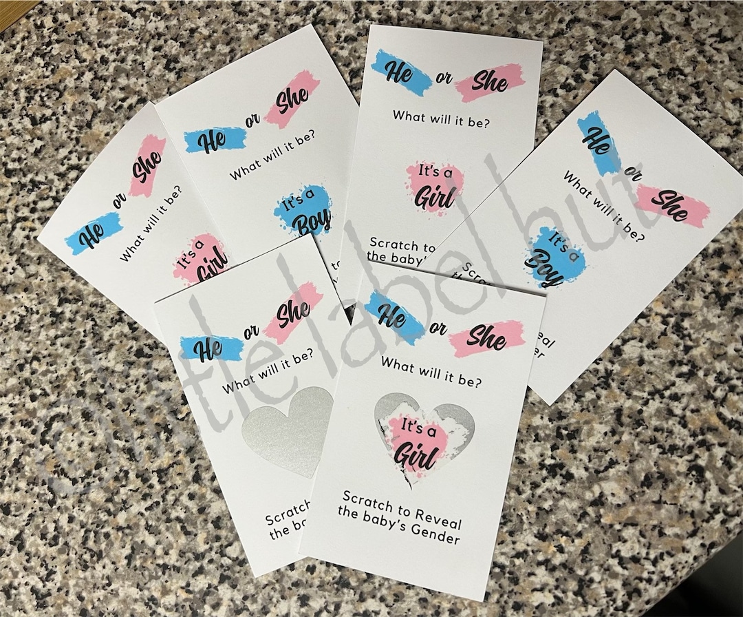 Gender Reveal Scratch Cards Pack of 5 - Etsy