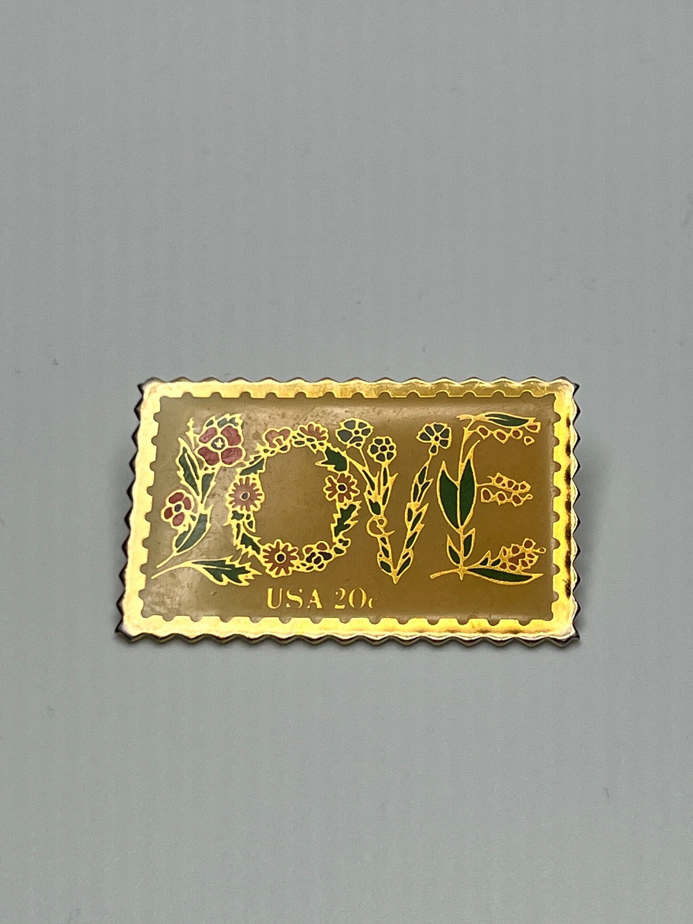 1982 Love Pin, Postage Stamp Pin by JG&A - Etsy