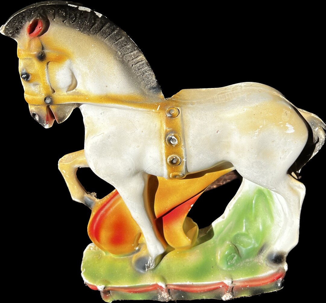 Vintage 11 Prancing Circus Horse Chalkware Show Horse Carnival Prize ...
