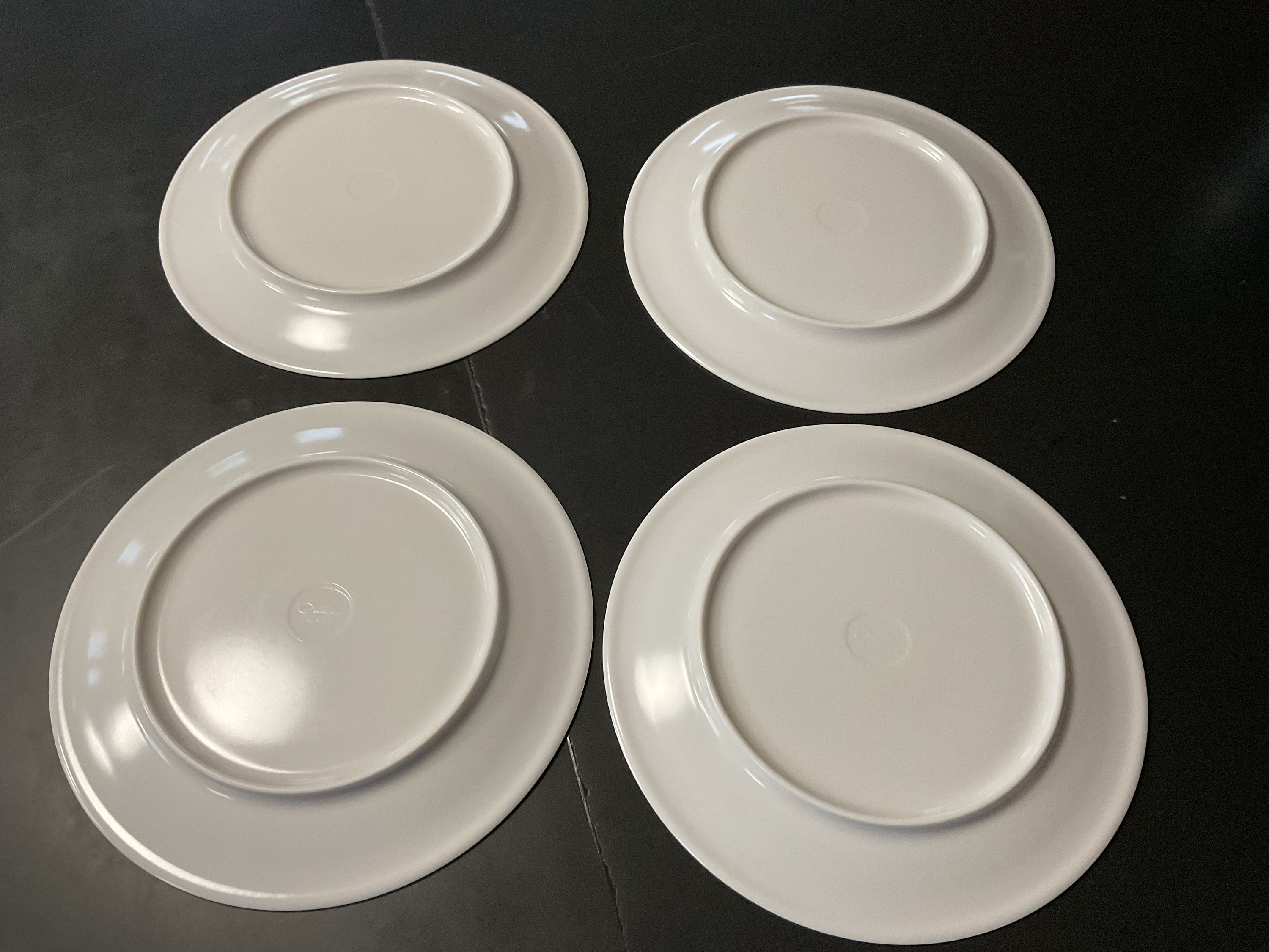 Set of 4 Vintage Melamine Large Plates, Oneida Premier Floral Wreath 10 ...