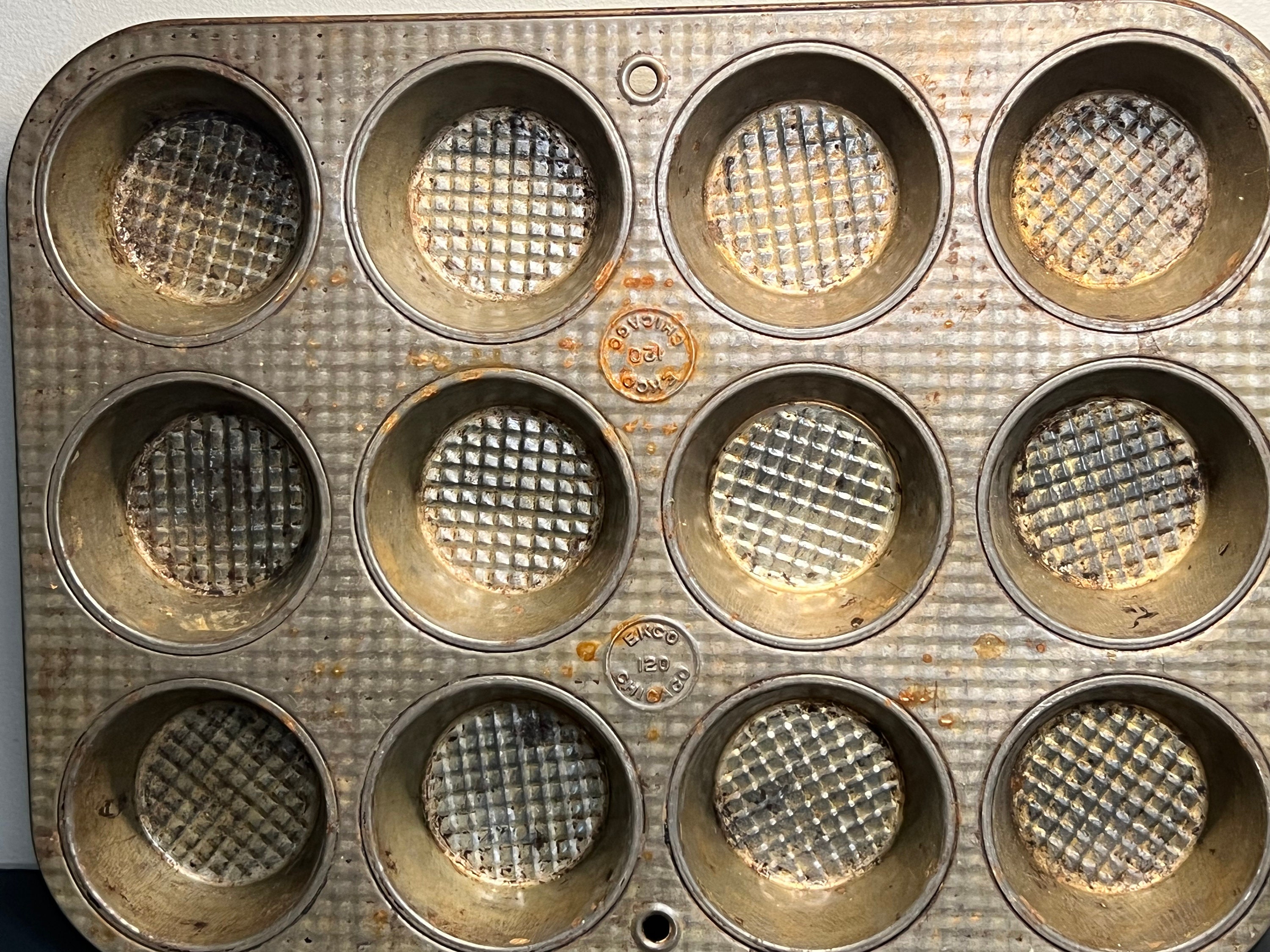 ECKO Waffle Pattern Vintage Muffin Baking Pan Bakes 12 Muffins - Etsy