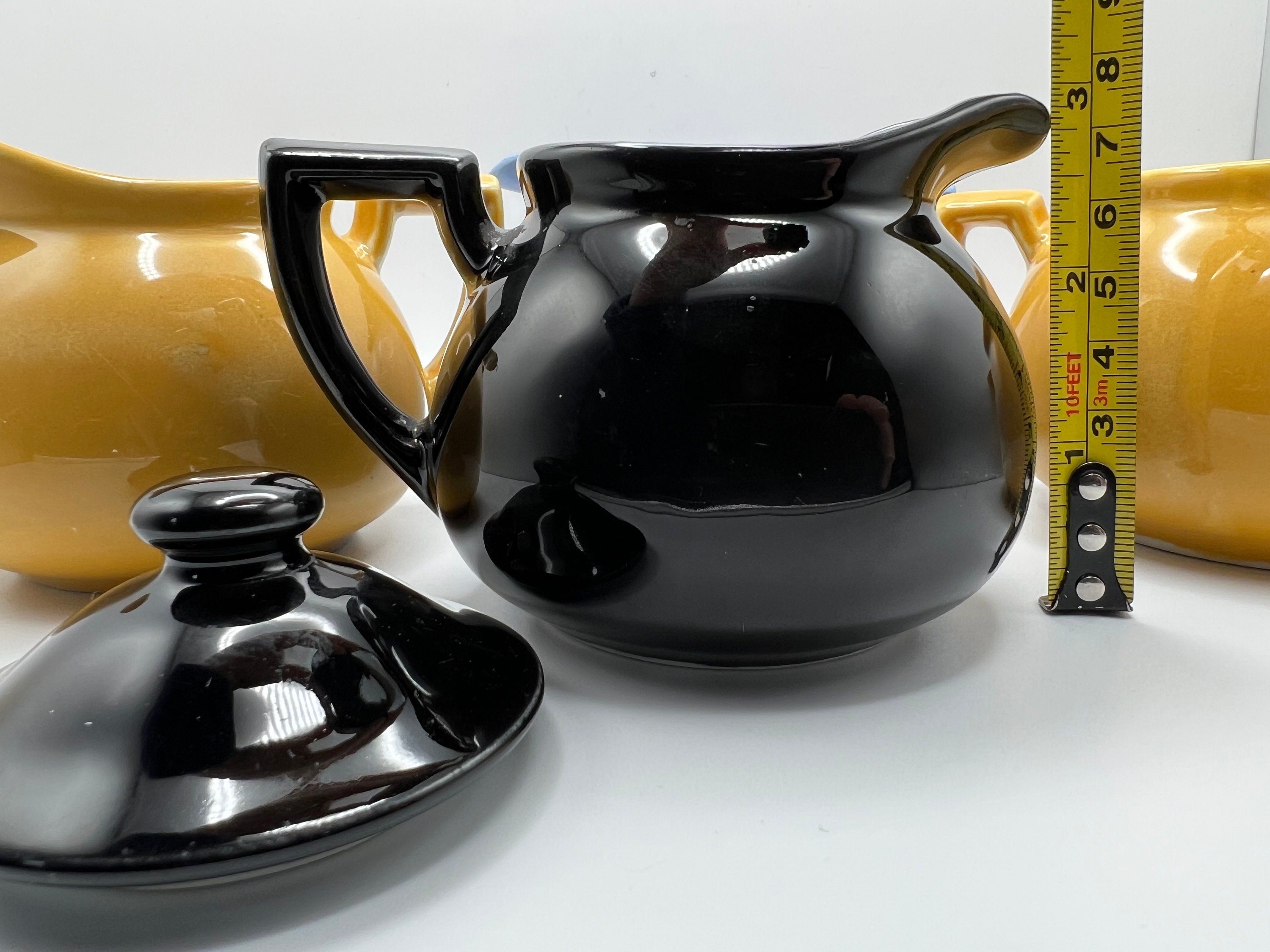 Vintage Lipton Tea Cream Pitchers, Sugar Bowl, and Lid Made by Hall ...