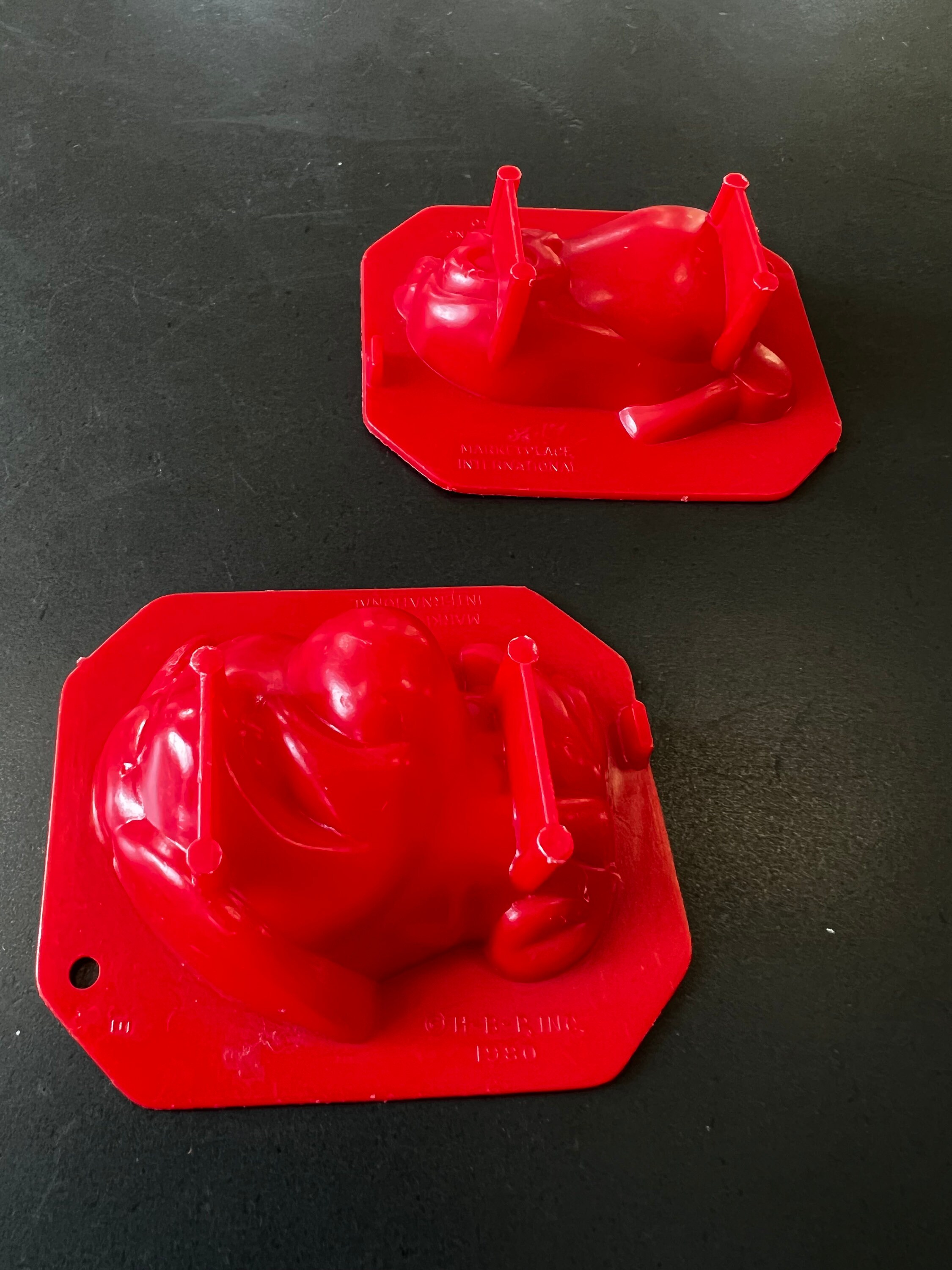 Vintage 1980 Flintstones Red Jello Mold Fred Flintstone and - Etsy