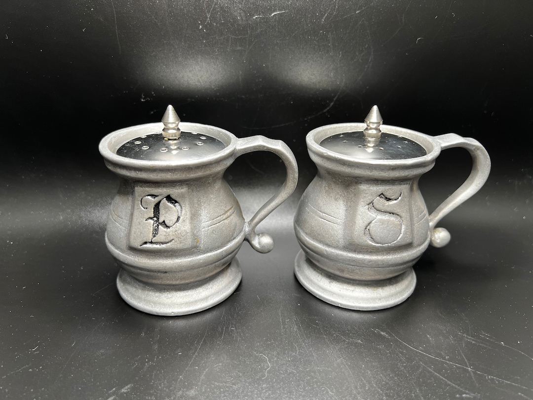 Vintage Wilton Armetale Salt and Pepper Shakers 1980s Ploughing Tavern ...