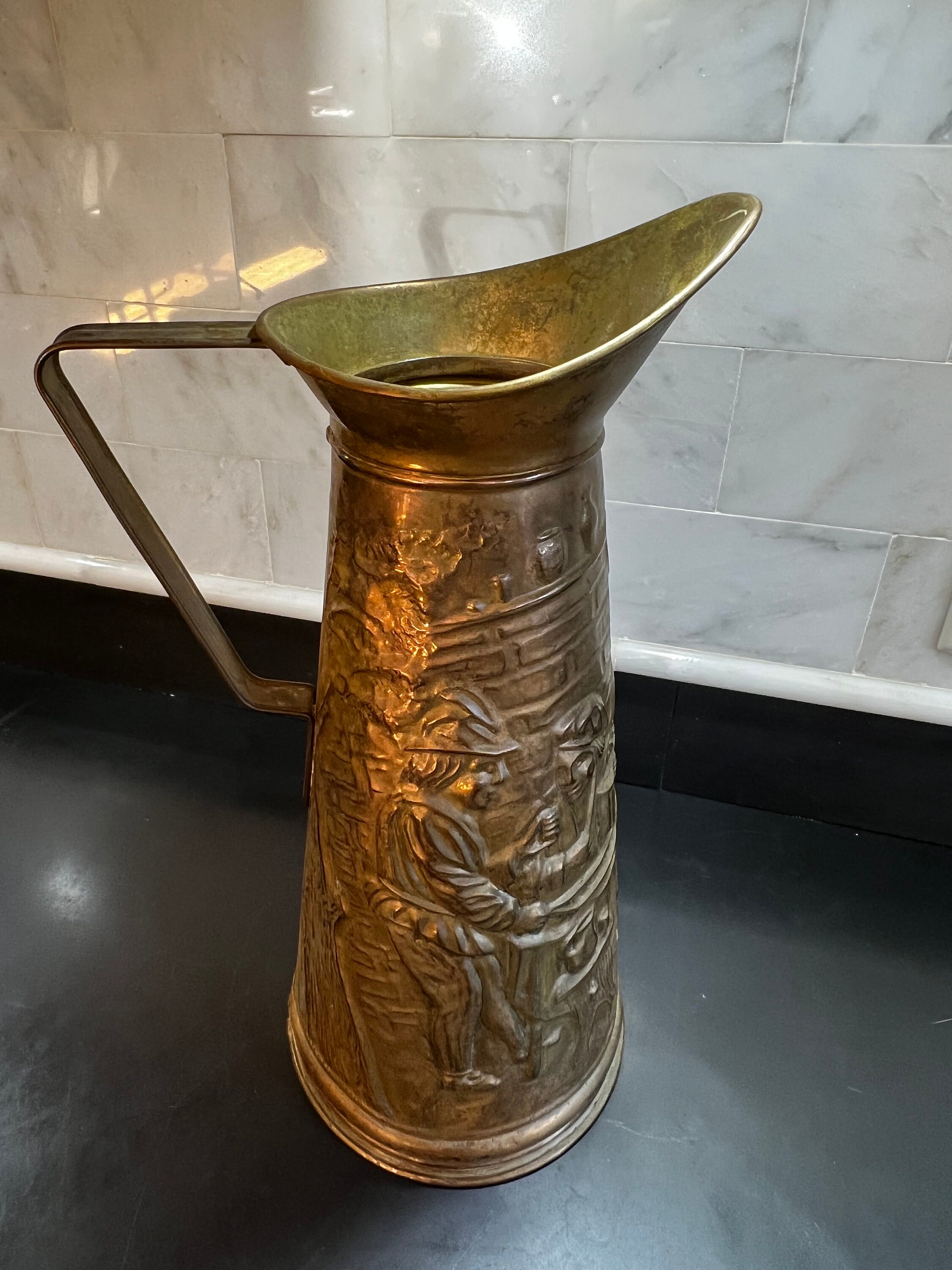 Peerage Brass Pitcher Made in England Vintage 11.5 Embossed - Etsy