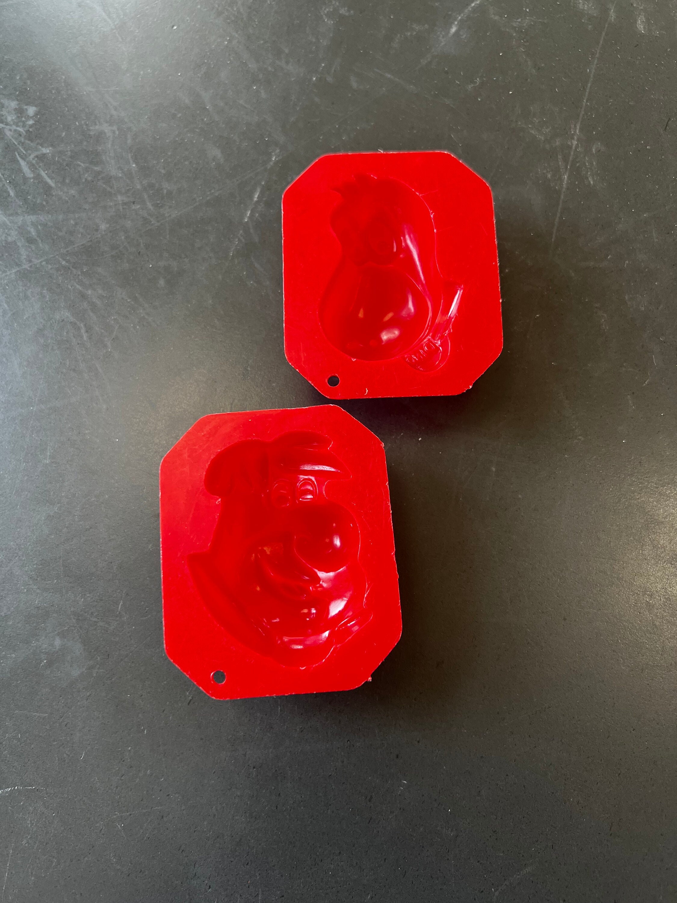Vintage 1980 Flintstones Red Jello Mold Fred Flintstone and - Etsy