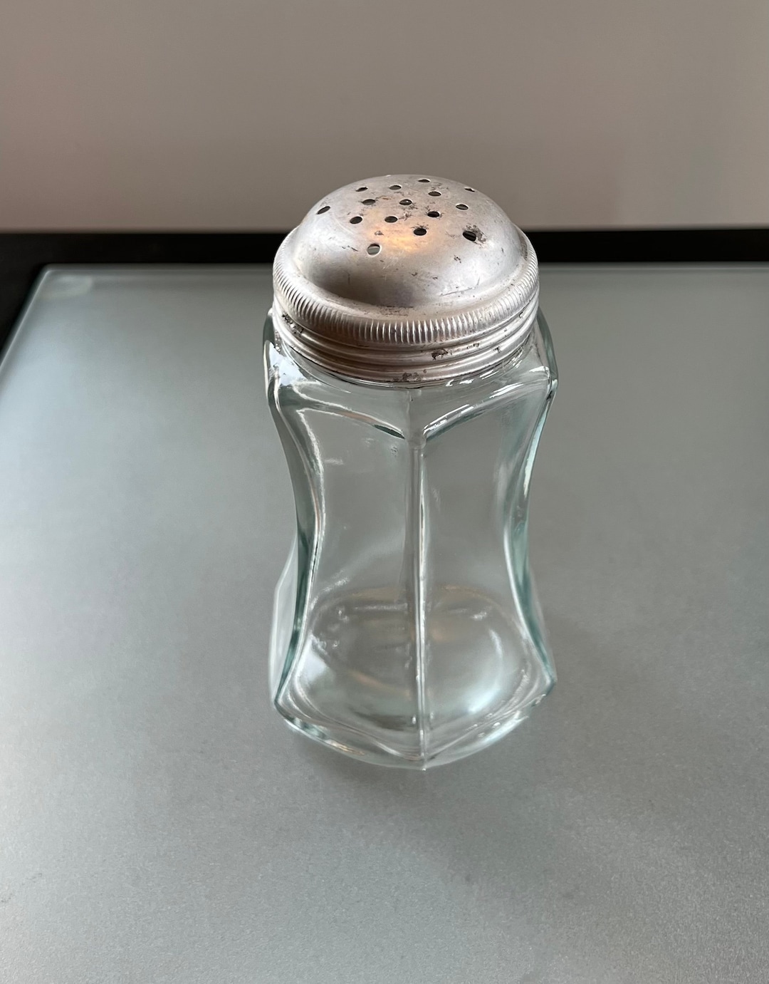 Vintage Hazel Atlas Clear Glass 6-sided Shaker Jar With Aluminum Lid - Etsy