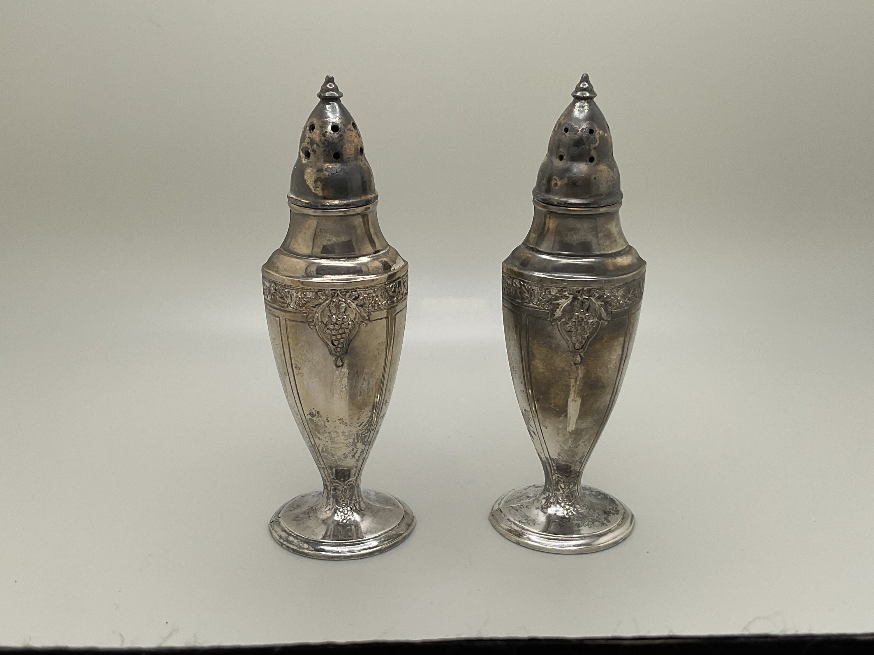 Vintage Silver Plate Salt and Pepper Shakers bacchante Astor by Pool ...