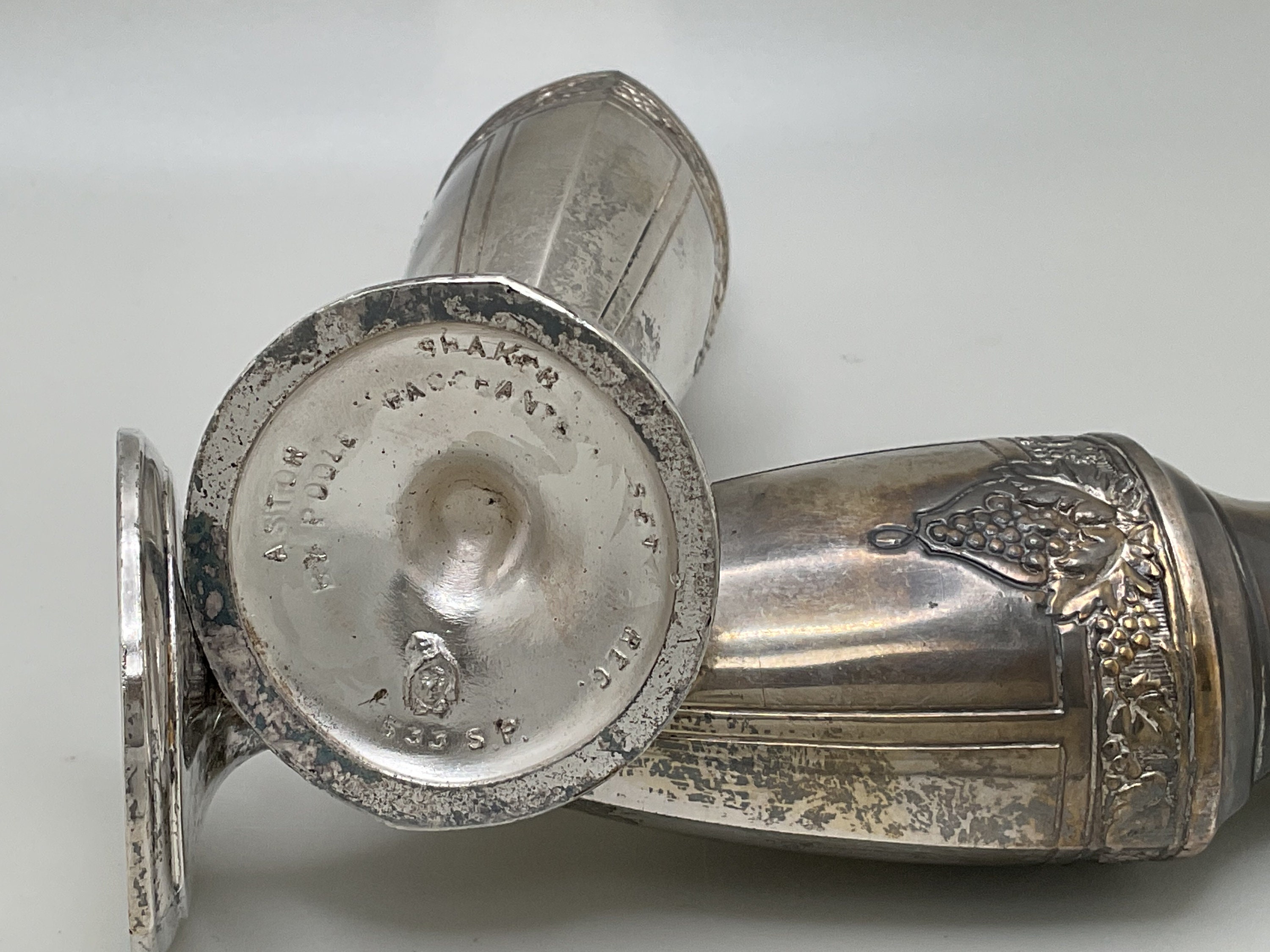 Vintage Silver Plate Salt and Pepper Shakers bacchante Astor by Pool ...