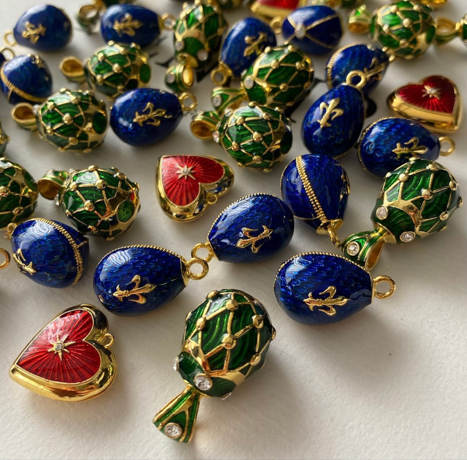 Vintage Style Green Faberge Egg Style Pendant Necklace - Etsy