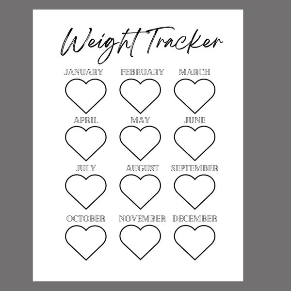 Monthly Weight Chart - Etsy