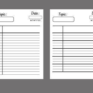 Printable Notes Pages | Print at Home Planner Pages Note Taking Pack ...