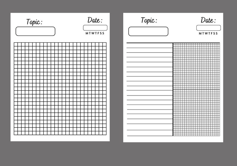 Printable Notes Pages | Print at Home Planner Pages Note Taking Pack ...