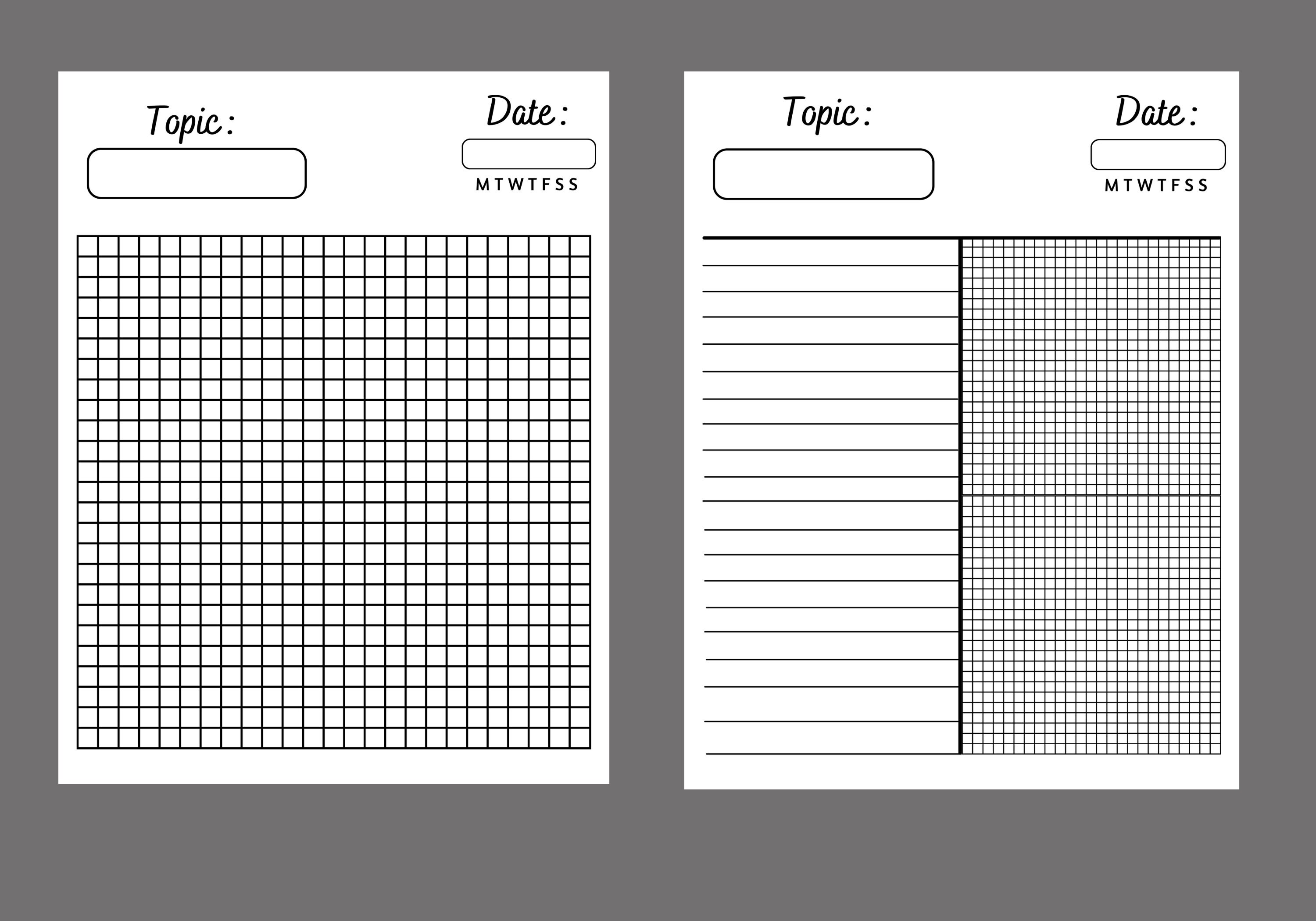 Printable Notes Pages | Print at Home Planner Pages Note Taking Pack ...