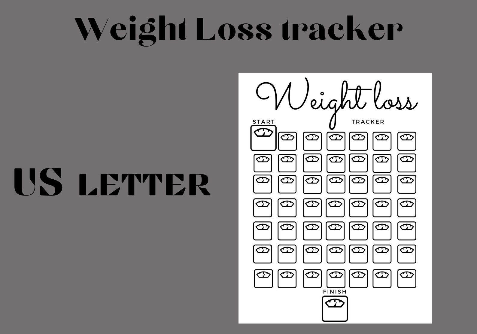 Printable Weight Loss Tracker Journal, Digital Weight Loss Chart ...