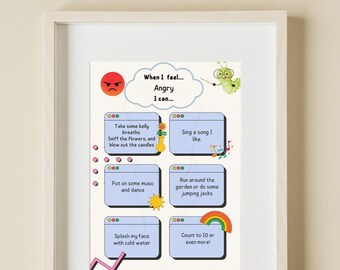 Feelings Poster, Emotions Chart for Kids, Calming Techniques, Calming ...