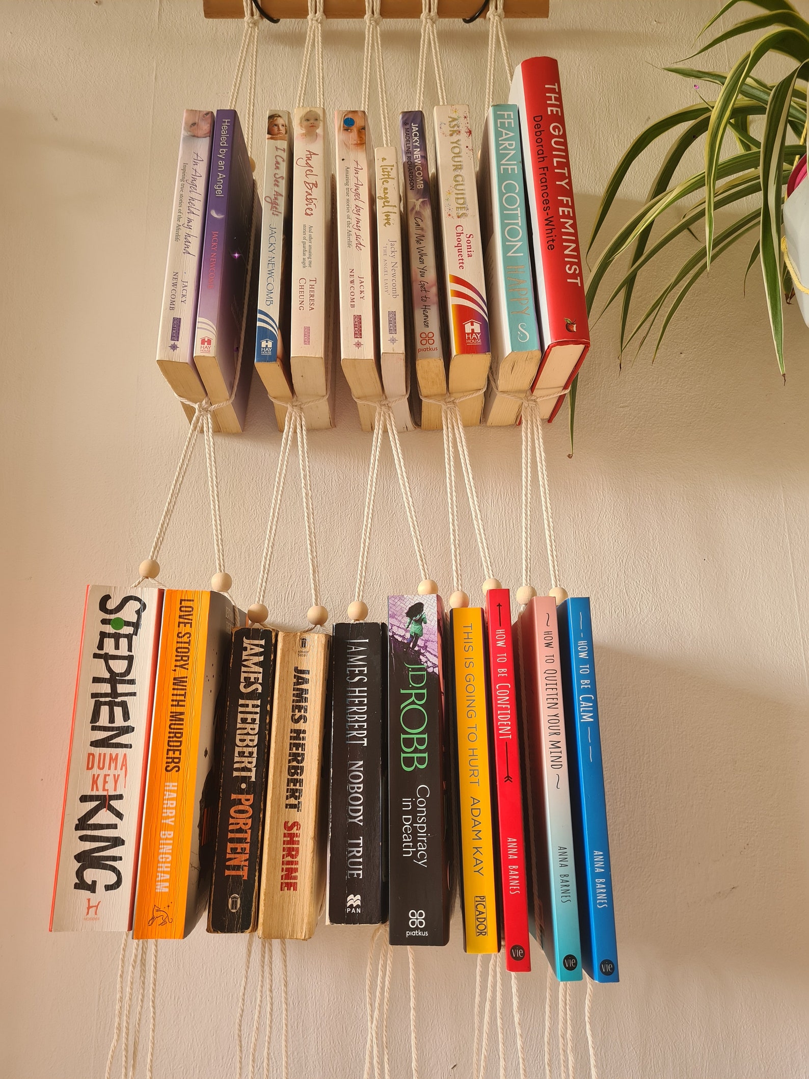 Handmade Macrame Hanging Bookshelf/double Bookshelf - Etsy UK