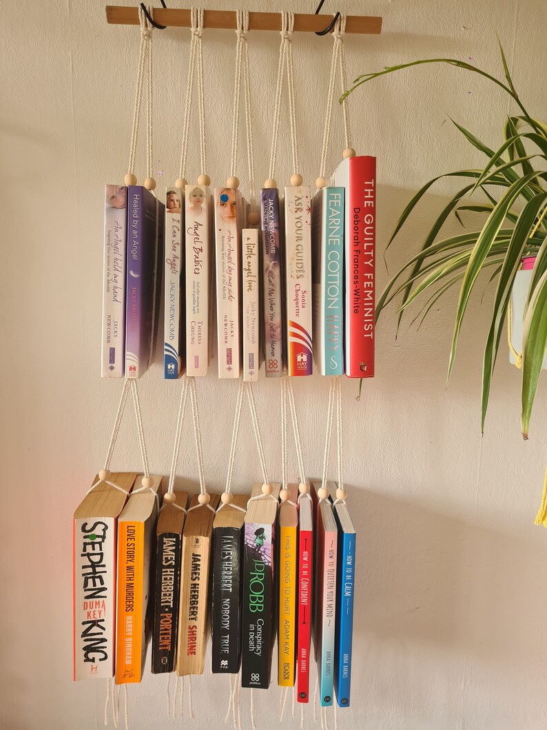 Handmade Macrame Hanging Bookshelf/double Bookshelf - Etsy UK